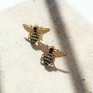 Bee Stud Earrings, Bee Jewelry, Bumblebee Earrings, Minimalist Stud Earrings, Honeybee Earrings ...