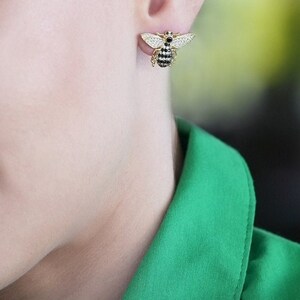 Bee Stud Earrings, Bee Jewelry, Bumblebee Earrings, Minimalist Stud Earrings, Honeybee Earrings ...