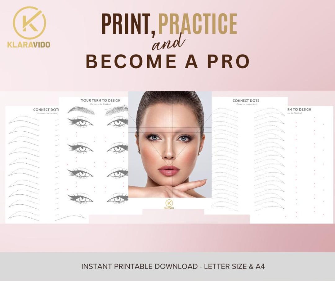 Brow Mapping & Design Practice Sheets | Advanced Eyebrow Training ...
