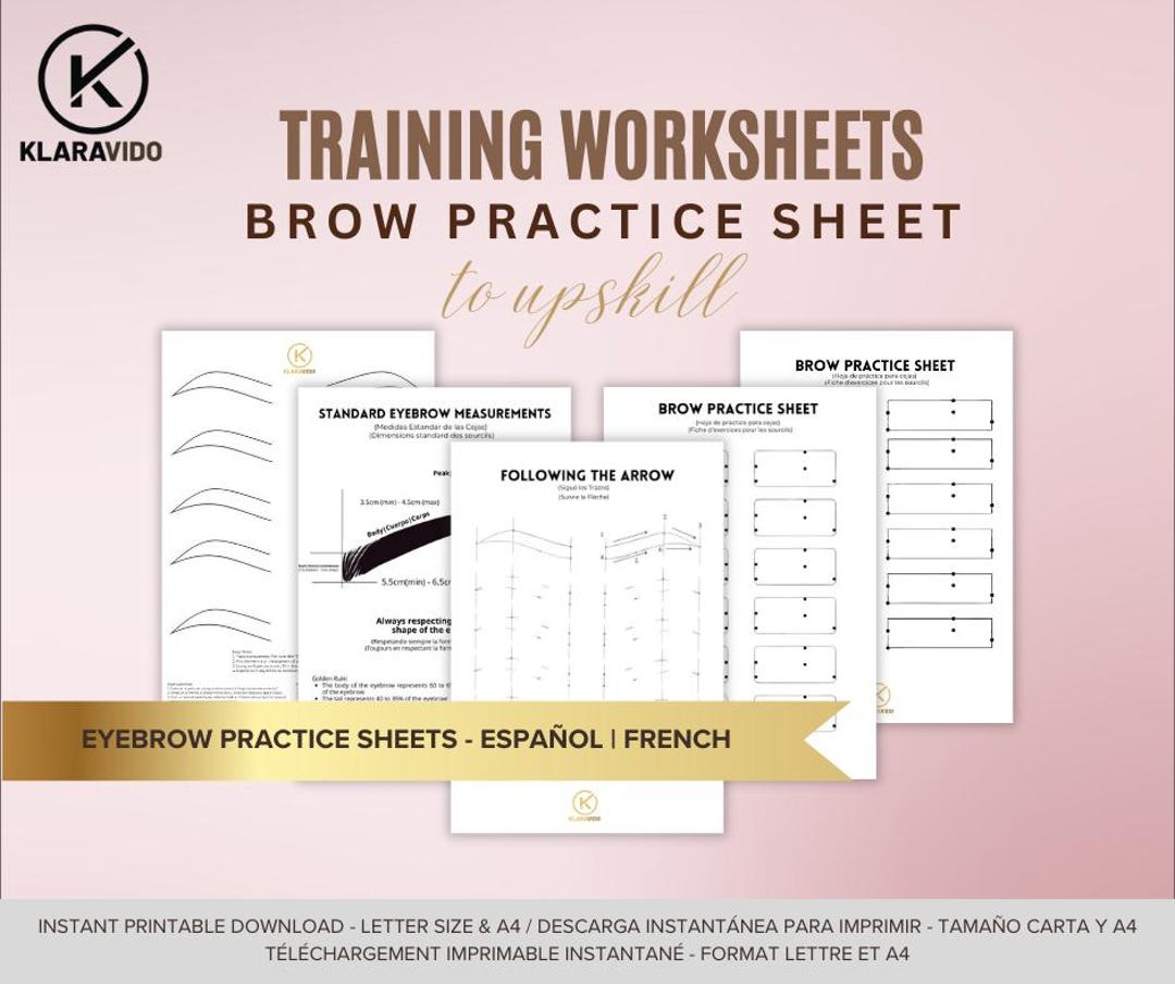 Brow-frame Training Workbook | 8 Eyebrow Design Practice Templates for ...