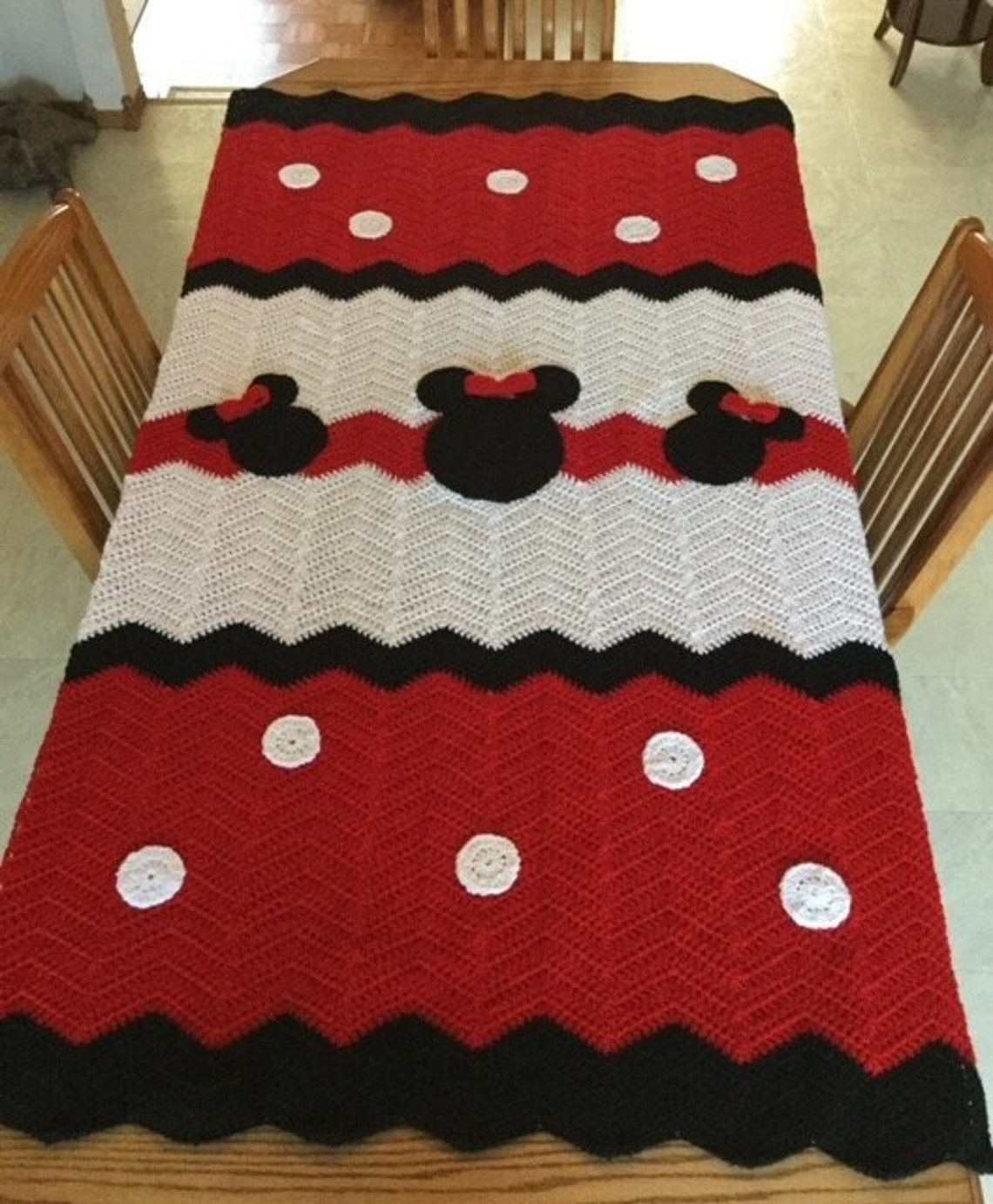 Crochet Minnie Mouse Blanket Pattern: Twin Size (PDF Pattern) - Etsy