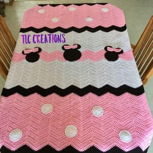 Crochet Minnie Mouse Blanket Pattern: Twin Size (PDF Pattern) - Etsy