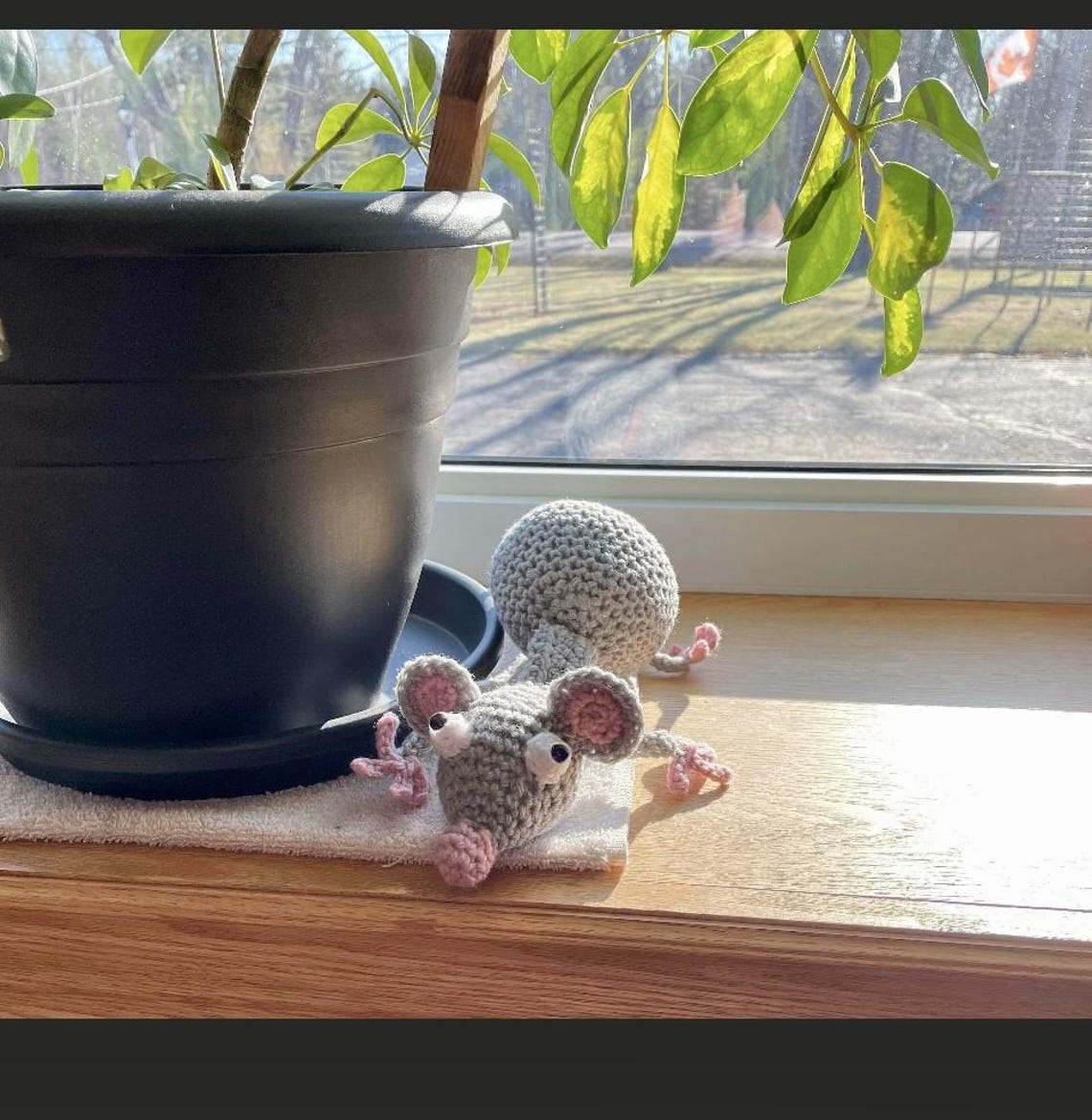 Crochet Mouse Door Stop: Handmade Weighted Door Decor - Etsy