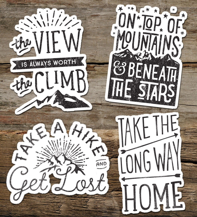 Printable Downloadable Adventure Sticker Sheet Hiking | Etsy