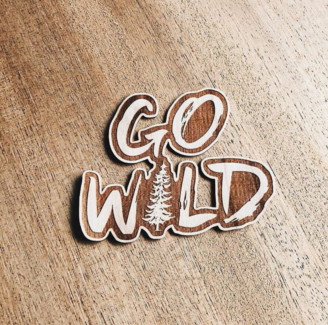 3 WOODEN STICKERS // Water Flask Stickers Outdoors Sticker | Etsy