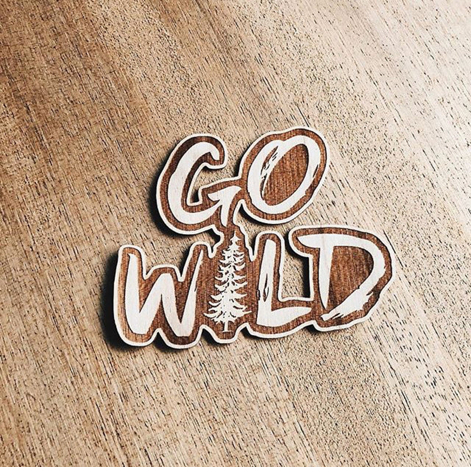 3 WOODEN STICKERS // Water Flask Stickers - Outdoors Sticker - Laptop ...
