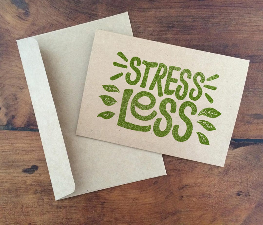 STRESS LESS A6 Kraft Greeting Card // Adventure Card Hiking - Etsy