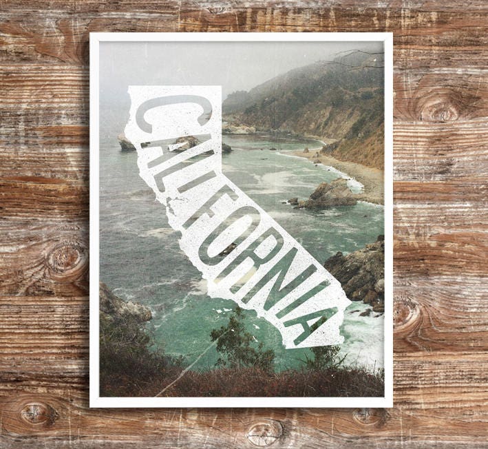 CALIFORNIA // Downloadable Adventure Print // A4 8x10 - Etsy