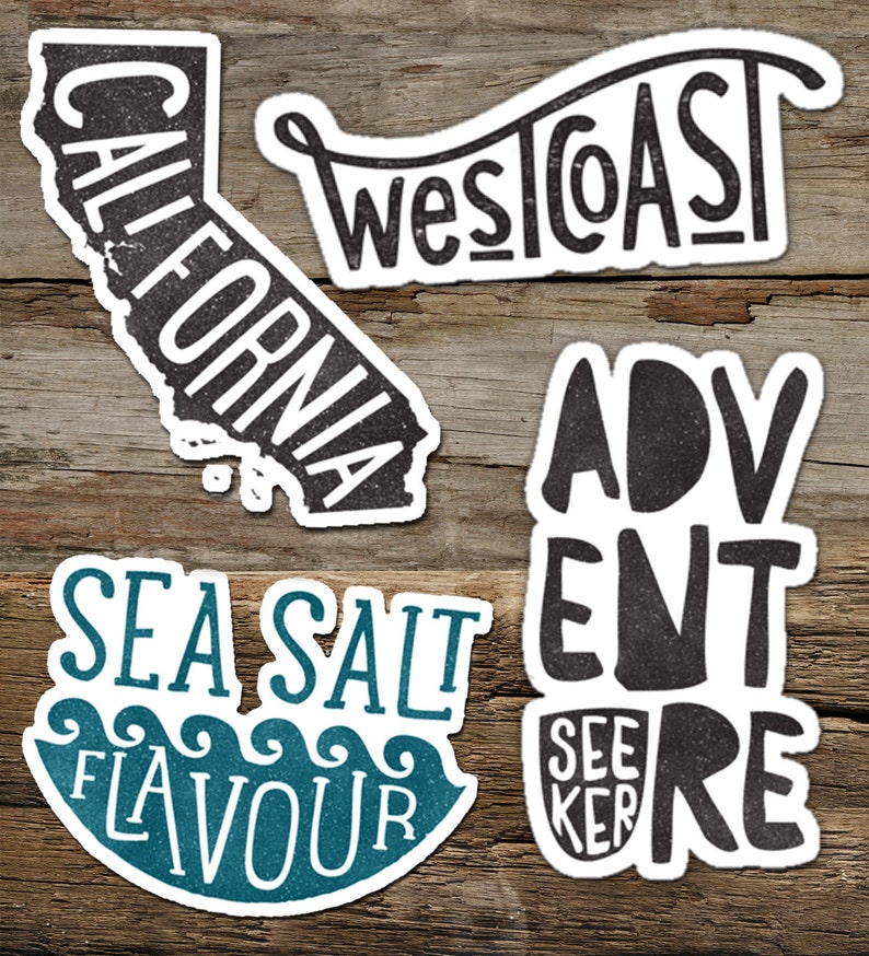 Printable Downloadable Adventure Sticker Sheet the Coast - Etsy