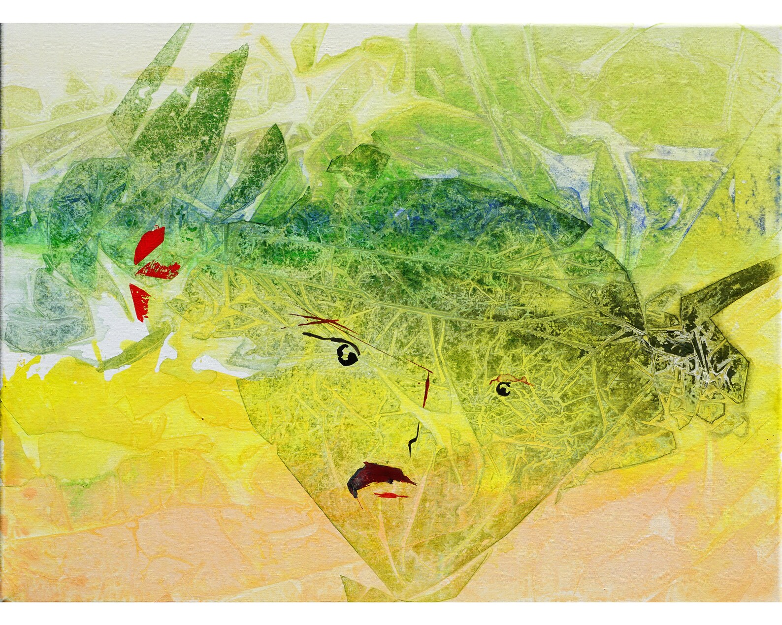 Green Man Abstract Watercolor on Canvas 18x24in 45x60 Cm Art Gift Home ...