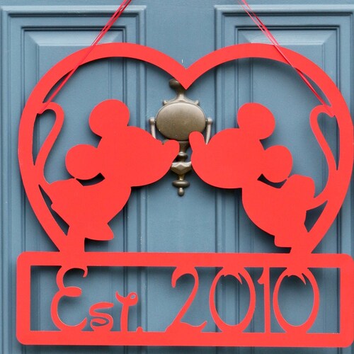 Disney Welcome Sign Mickey Minnie Mickey Door Hanger - Etsy