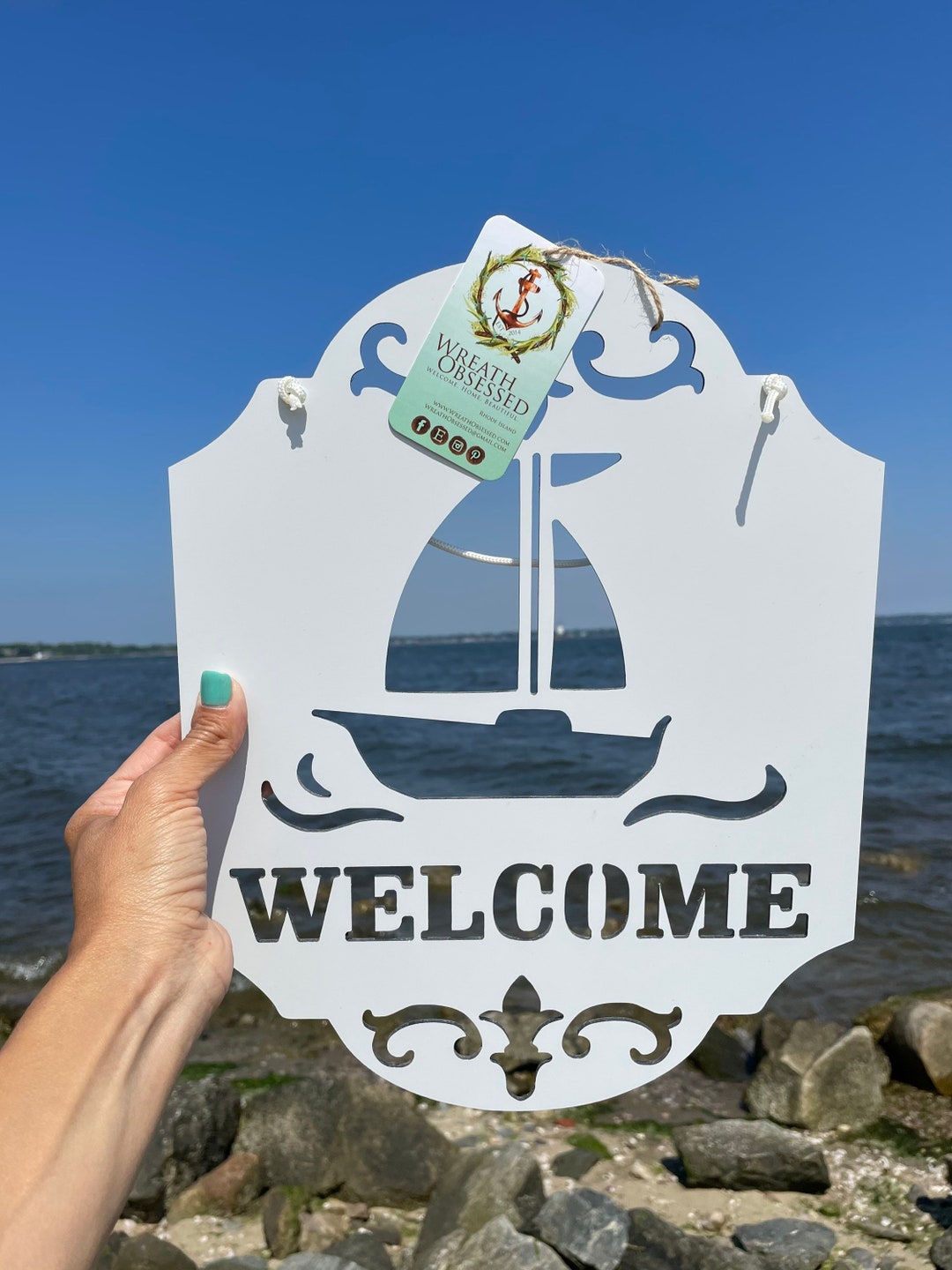Nautical Welcome Sailboat Door Sign - Garden Flag , Sailboat Theme ...
