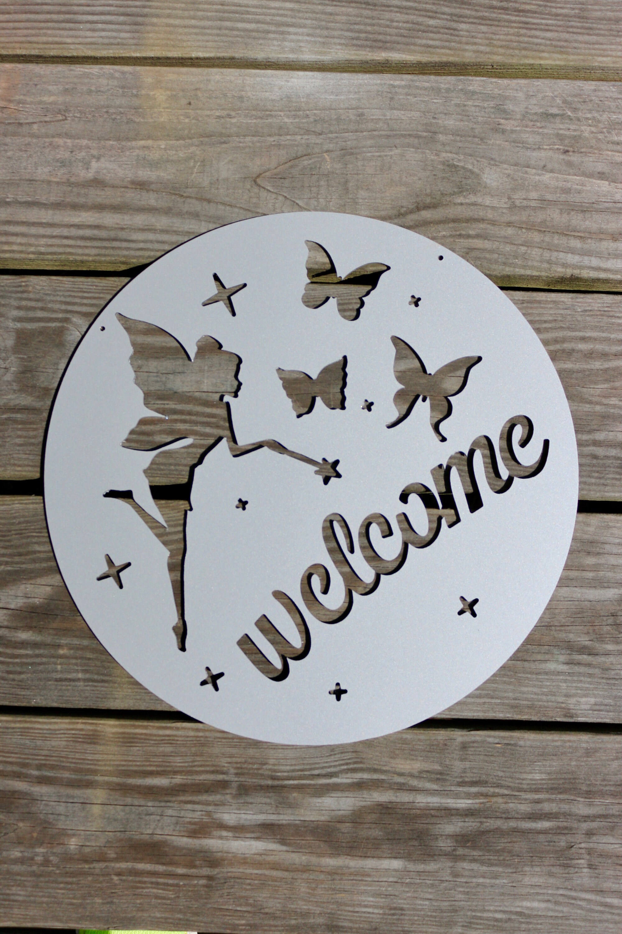 Welcome Sign with Fairies Fairy Sign Fairy Garden Flag | Etsy