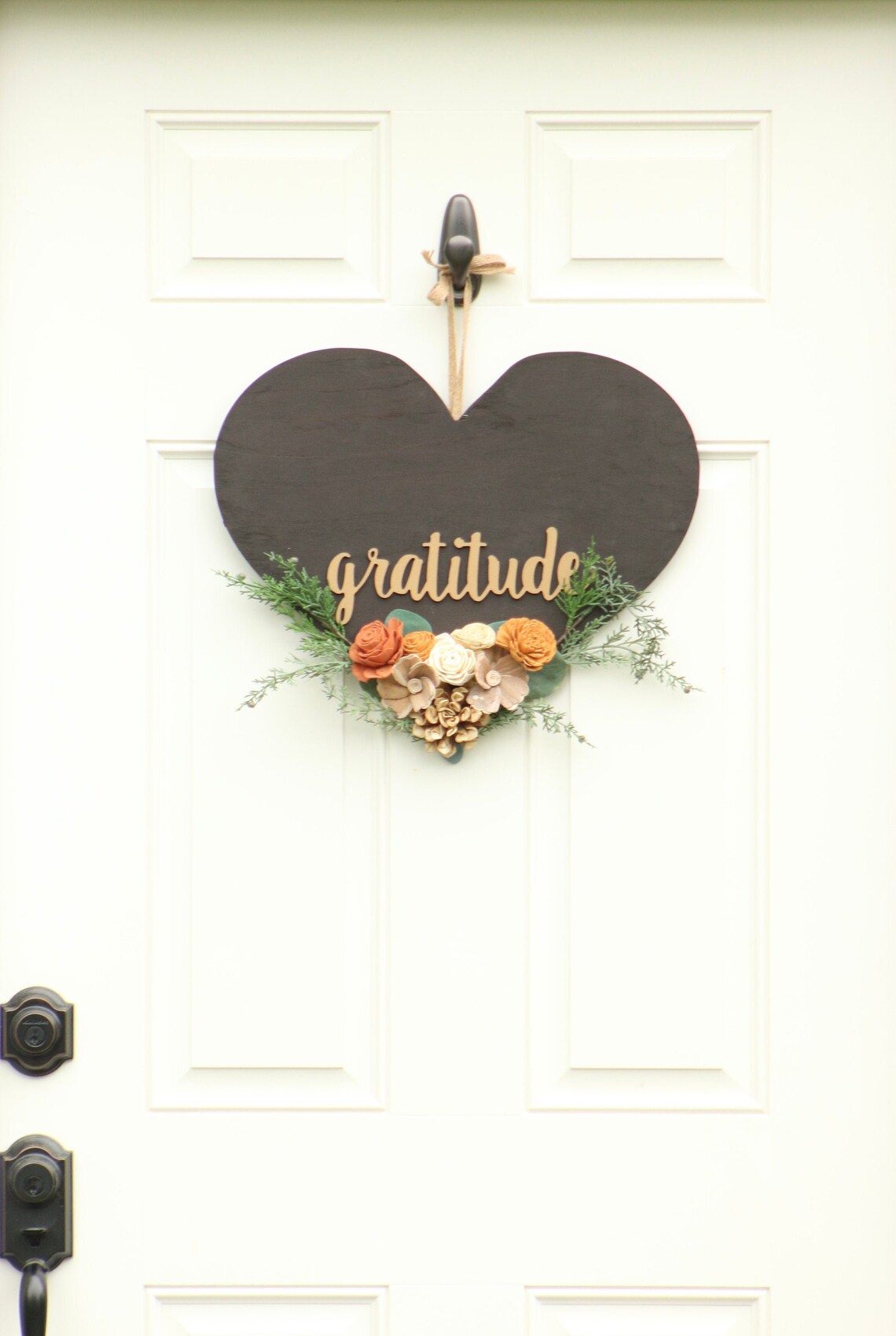Wood Flowers Farmhouse Wreath Heart Shaped Wreath - Etsy