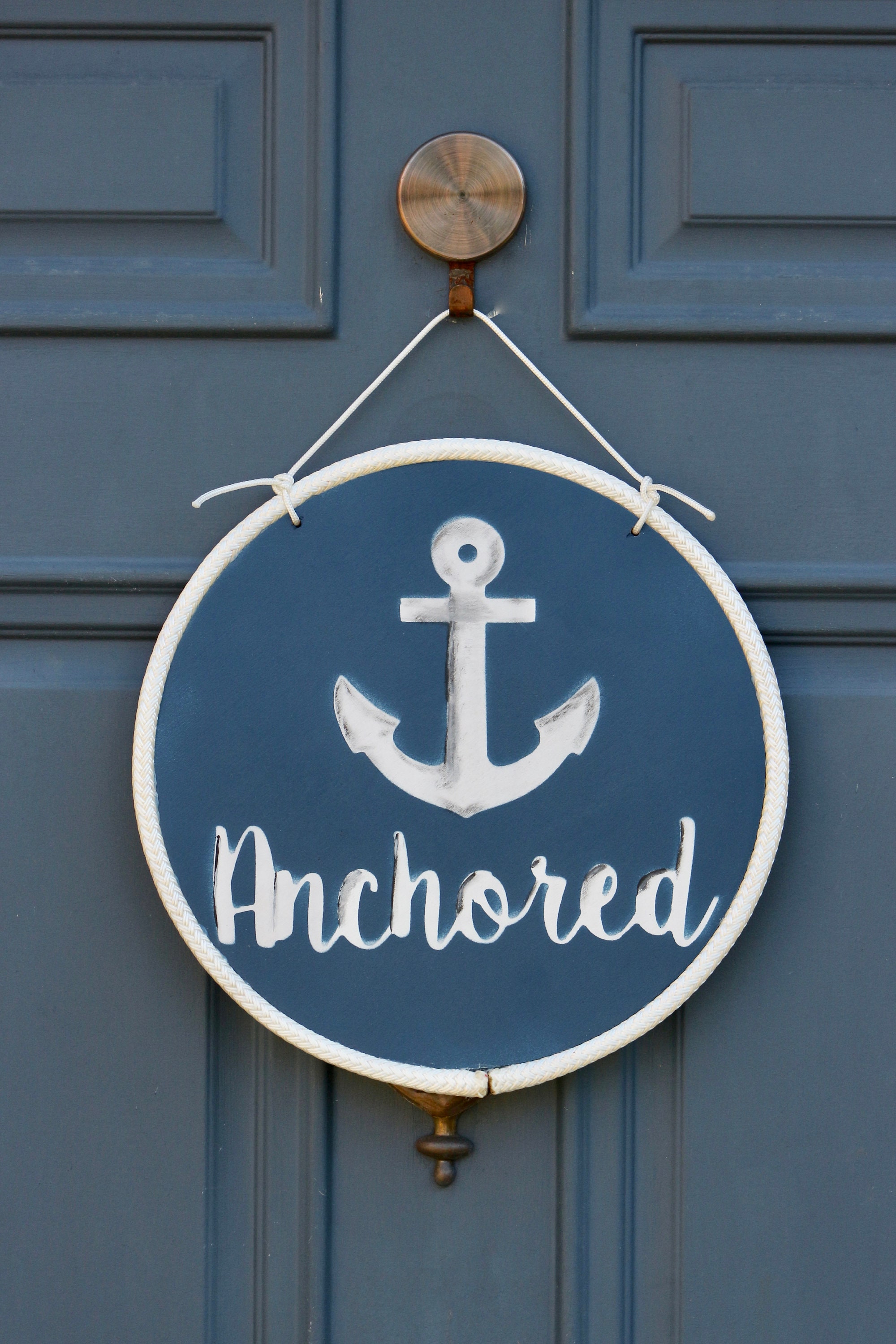 Anchored Nautical Anchor Large Wood Sign | Etsy