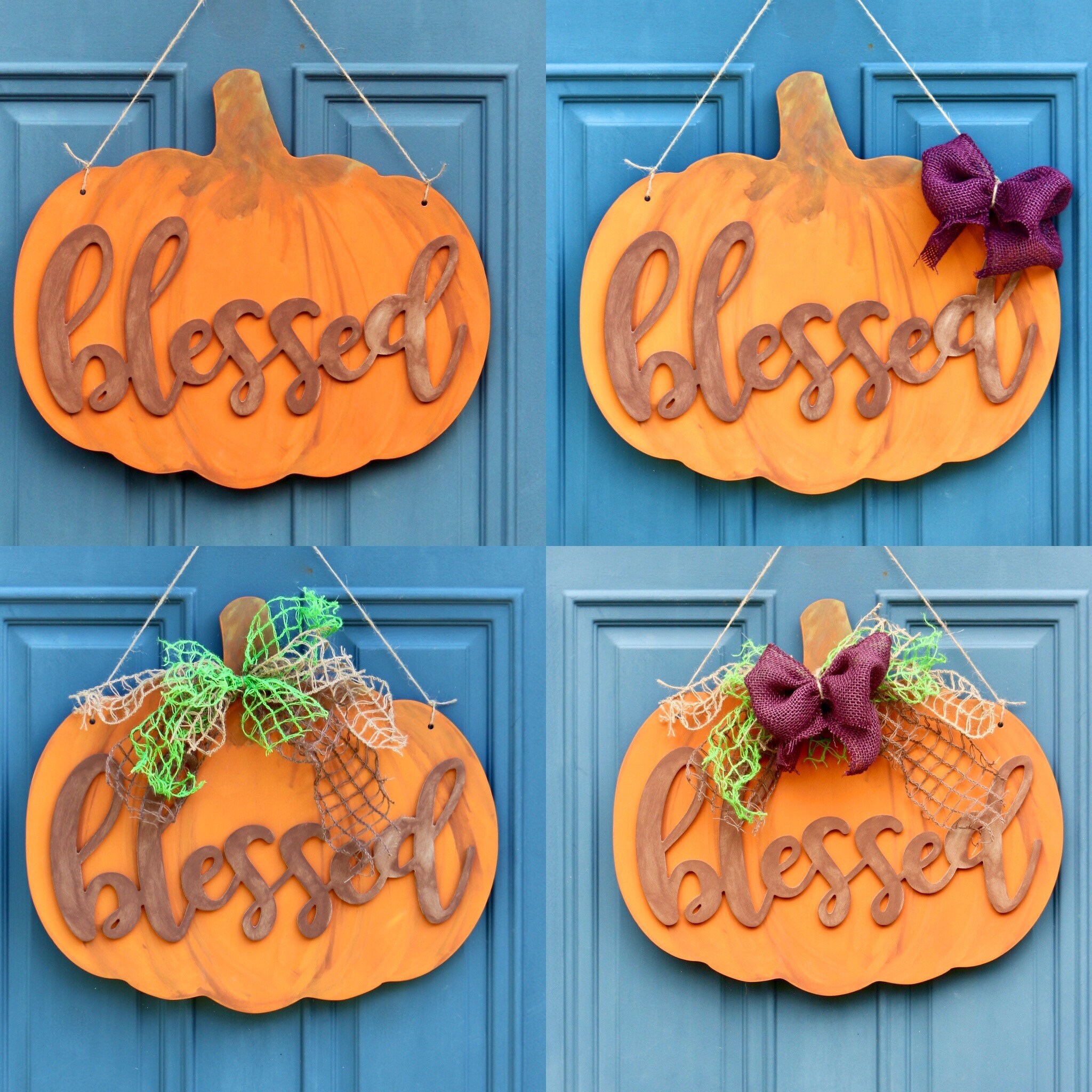 Blessed Pumpkin Door Hanger Pumpkin Themed Fall Decor | Etsy