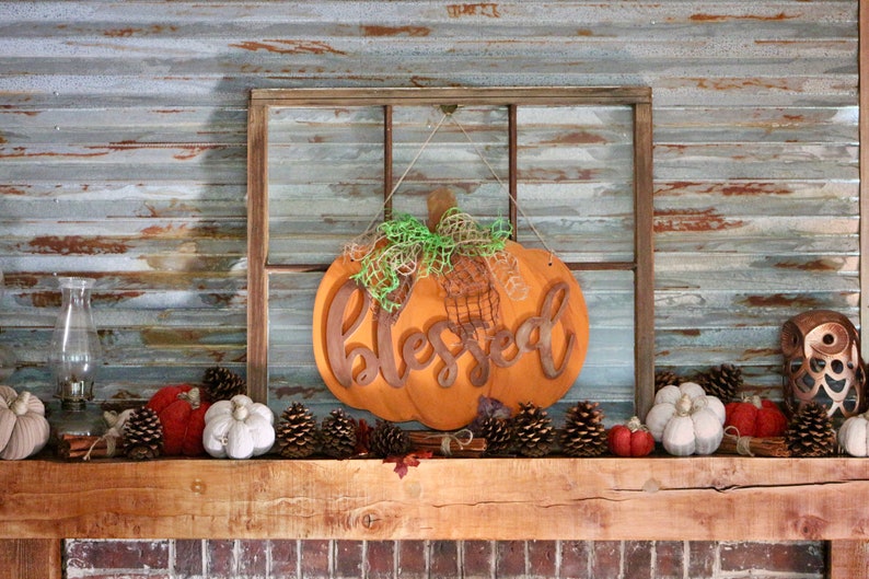 Blessed Pumpkin Door Hanger Pumpkin Themed Fall Decor | Etsy