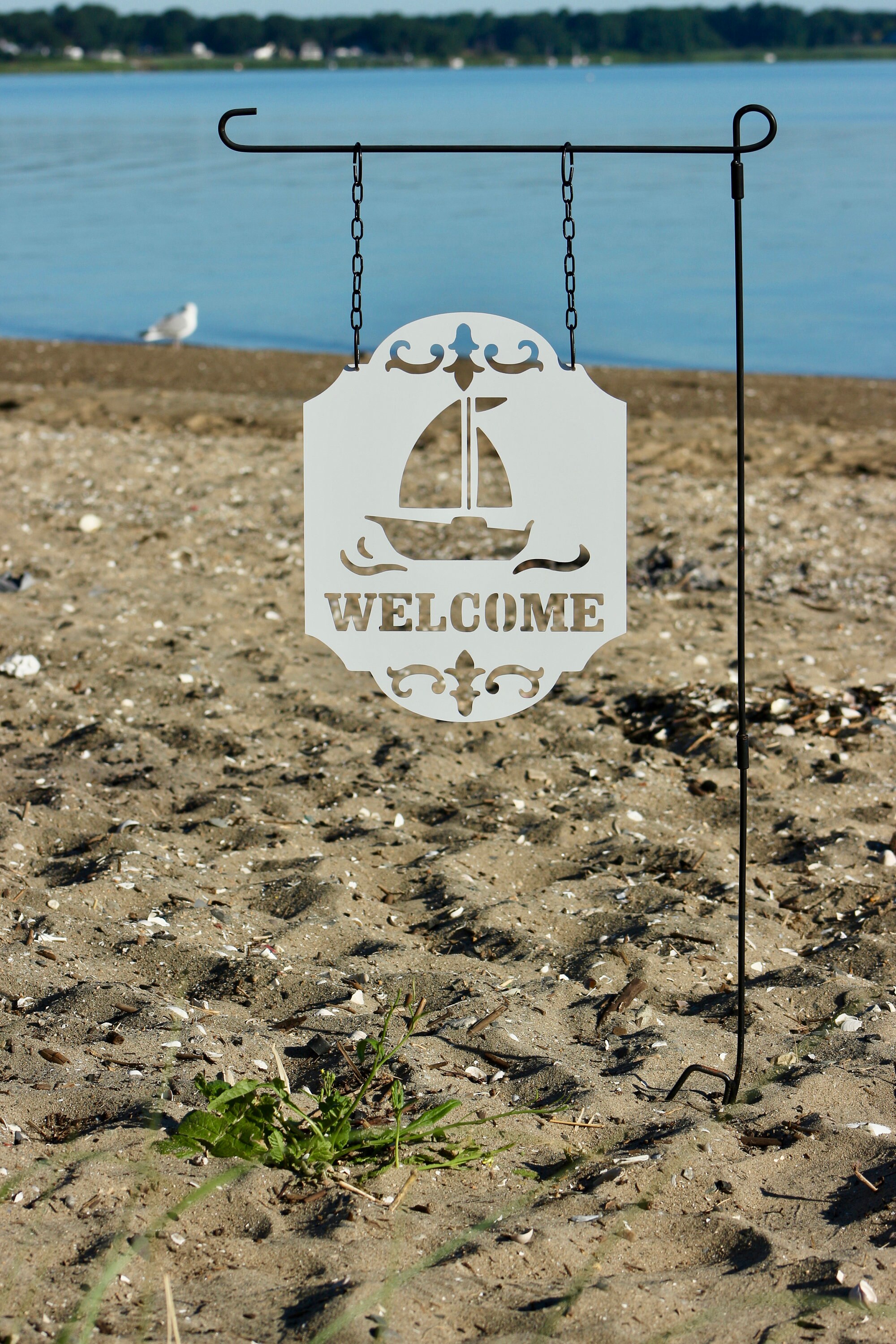 Nautical Welcome Sailboat Door Sign Garden Flag Sailboat | Etsy