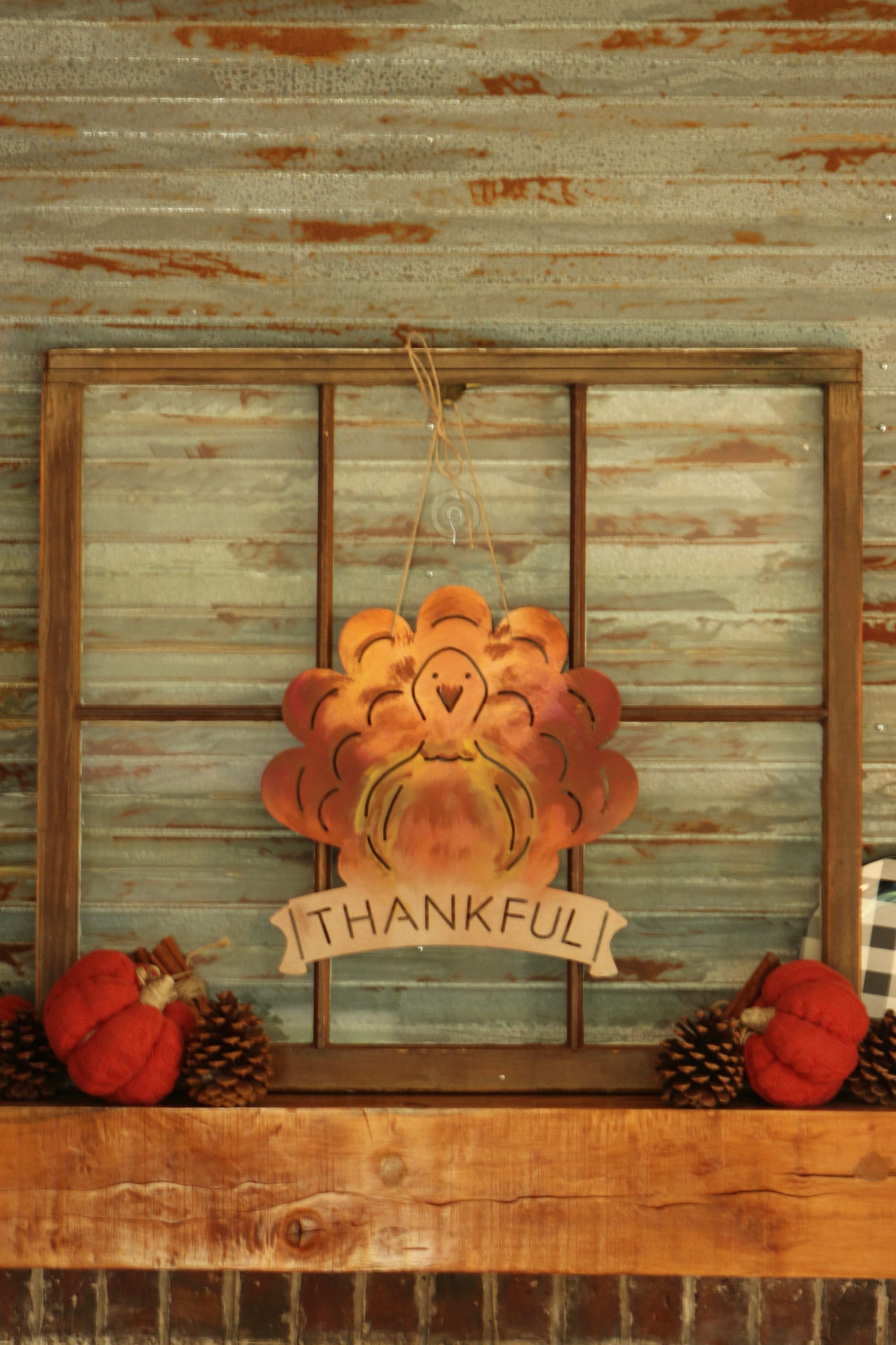 Thankful Turkey Thanksgiving Decoration. Farmhouse Fall Sign, Autumn ...