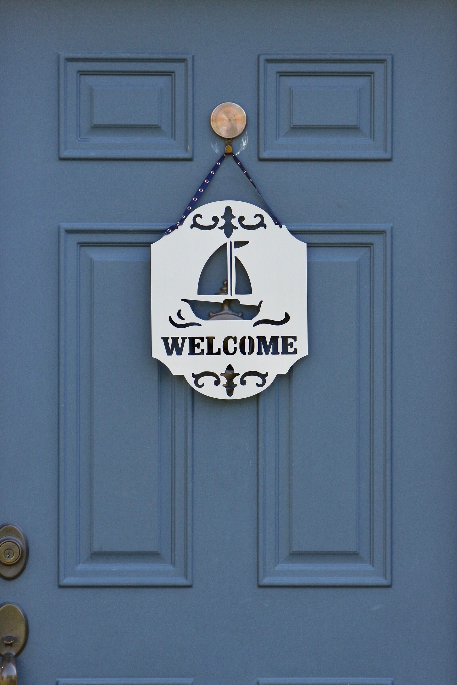 Nautical Welcome Sailboat Door Sign - Garden Flag , Sailboat Theme ...