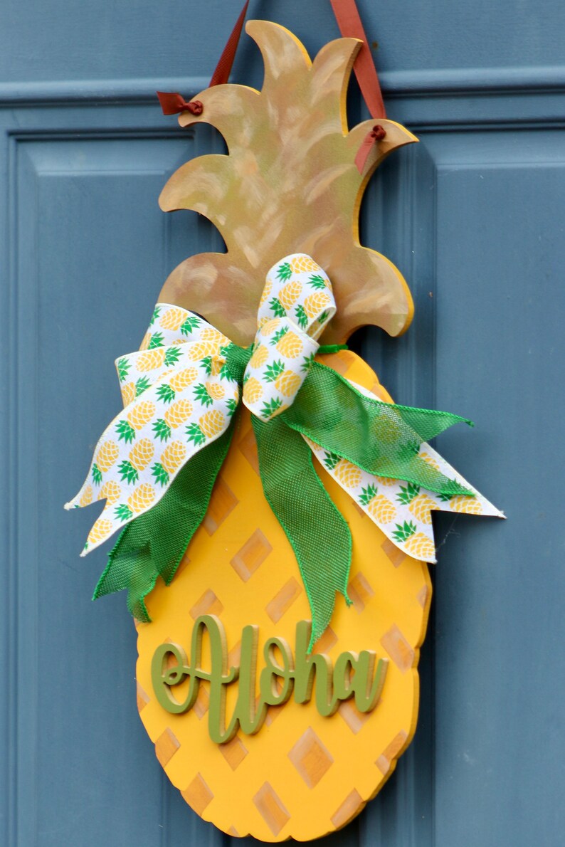Aloha Pineapple Sign Wreath Obsessed - Etsy