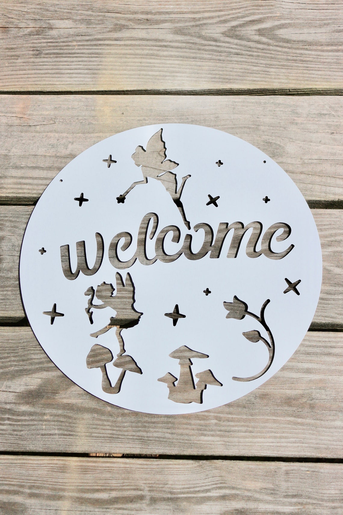 Welcome Sign with Fairies Fairy Sign Fairy Garden Flag | Etsy