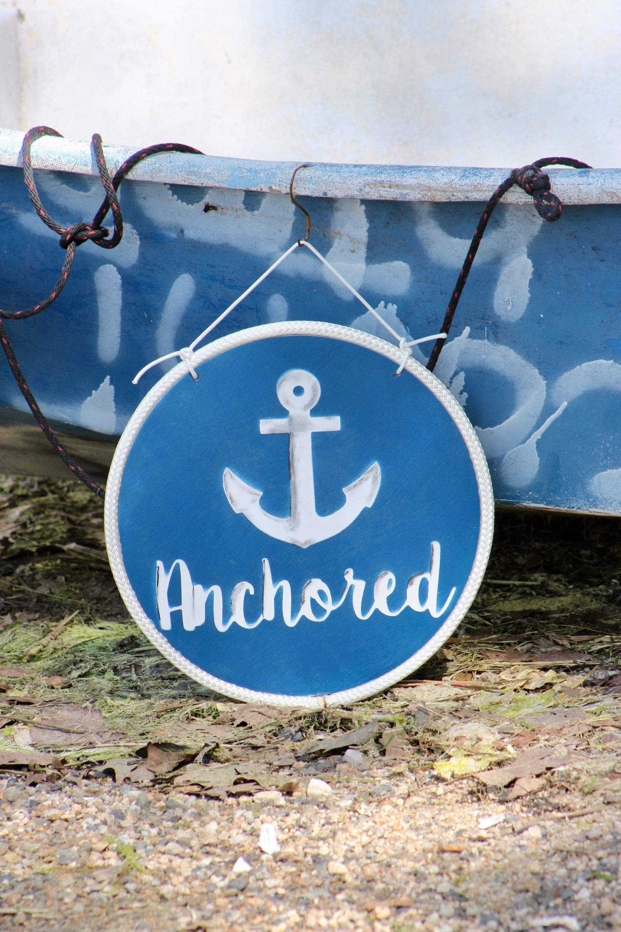 Anchored Nautical Anchor Large Wood Sign | Etsy