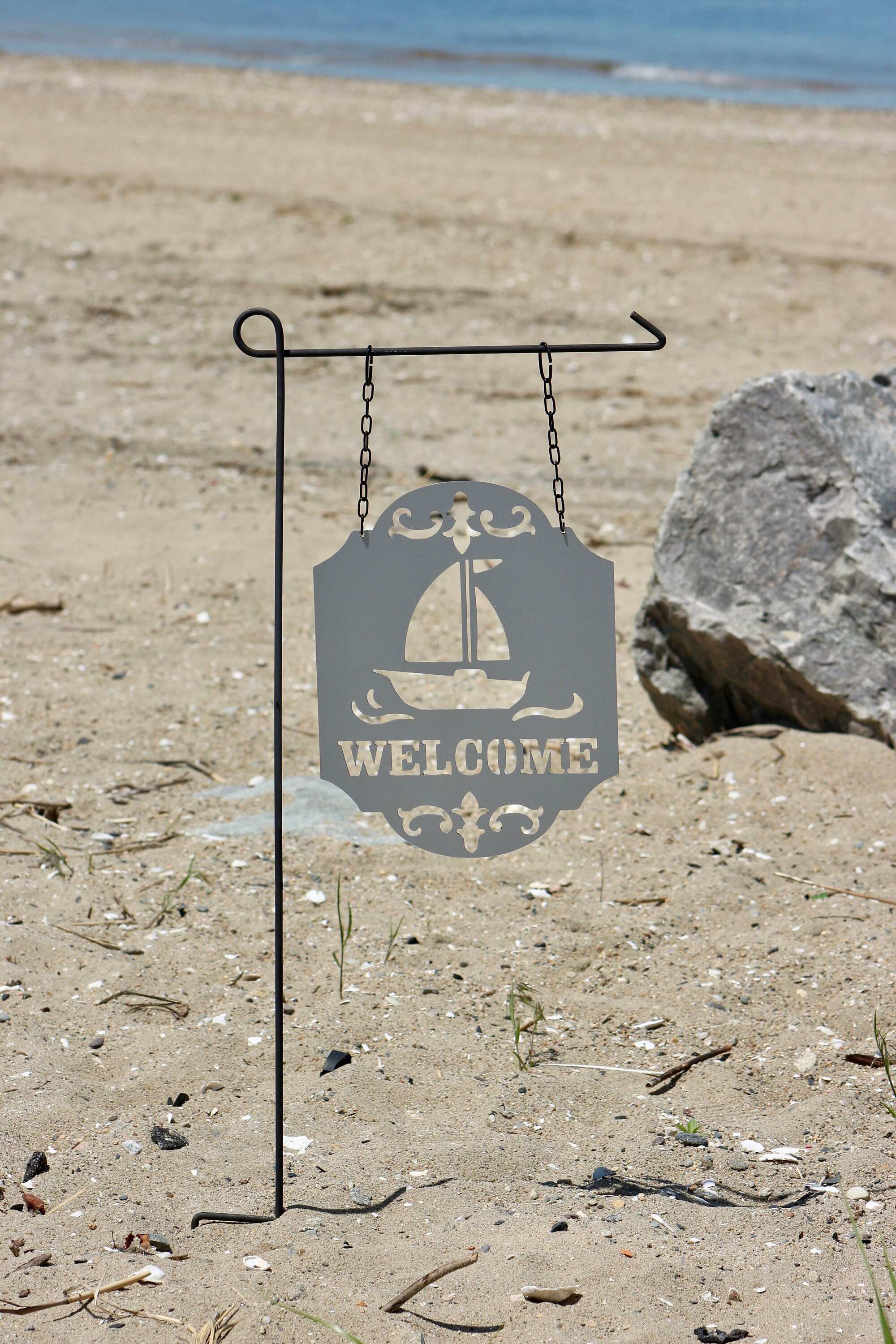 Nautical Welcome Sailboat Door Sign - Garden Flag , Sailboat Theme ...