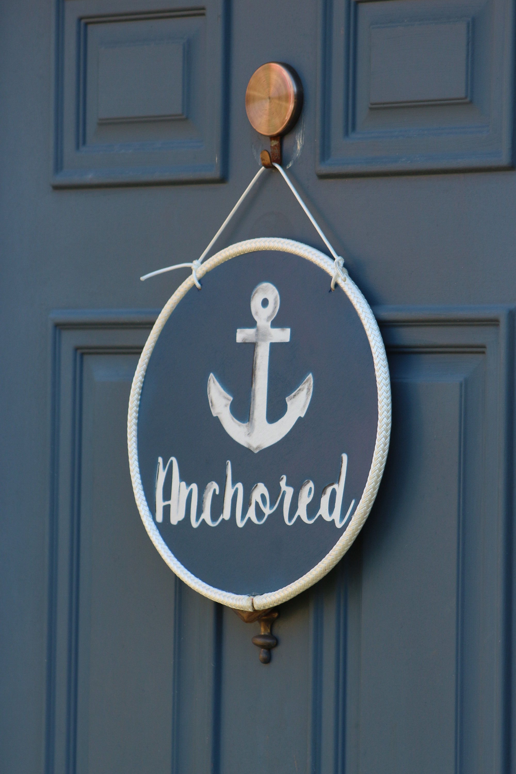 Anchored Nautical Anchor Large Wood Sign | Etsy