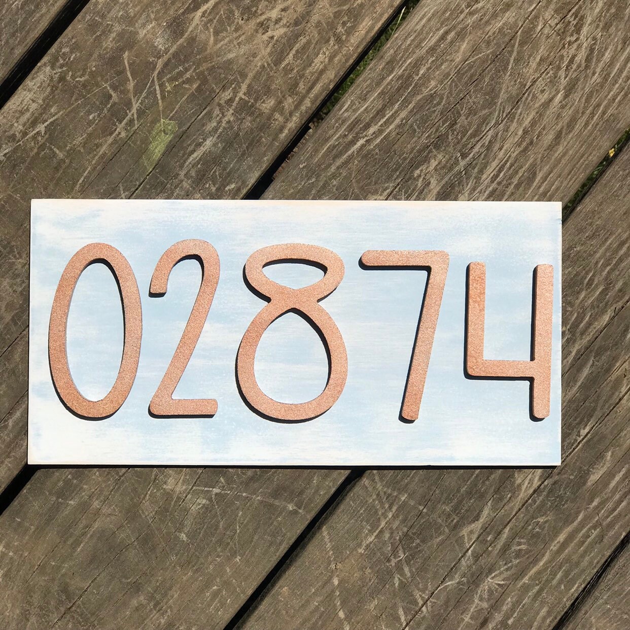 Zip Code Sign Number Sign Farmhouse Sign Shelf Sitter | Etsy