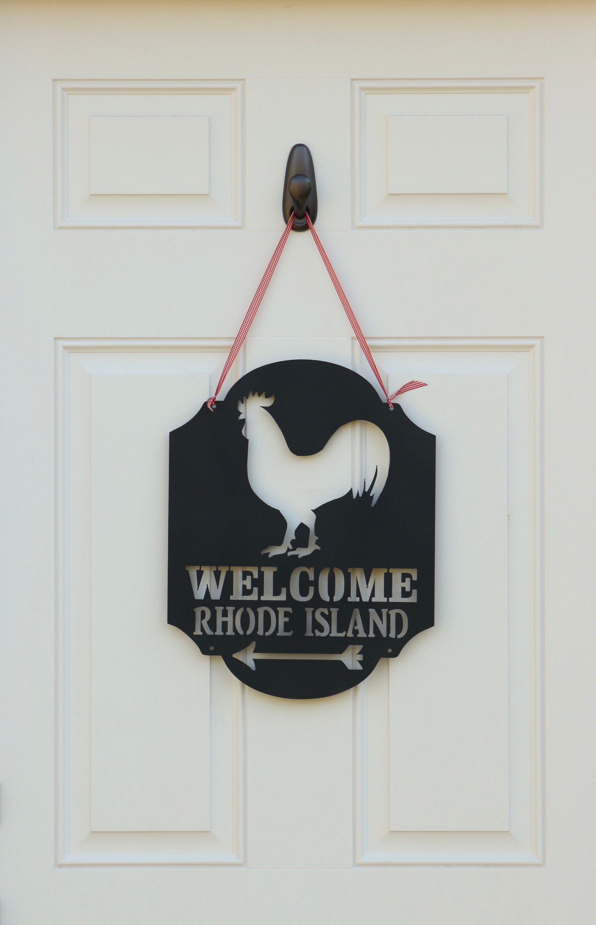 Welcome Rhode Island Sign RI Red Chicken Garden Flag door | Etsy