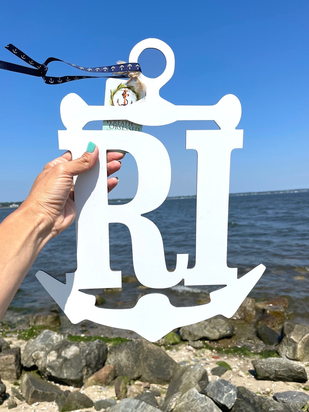 Rhode Island Anchor Decoration , RI Anchor Nautical Home Decor , RI ...