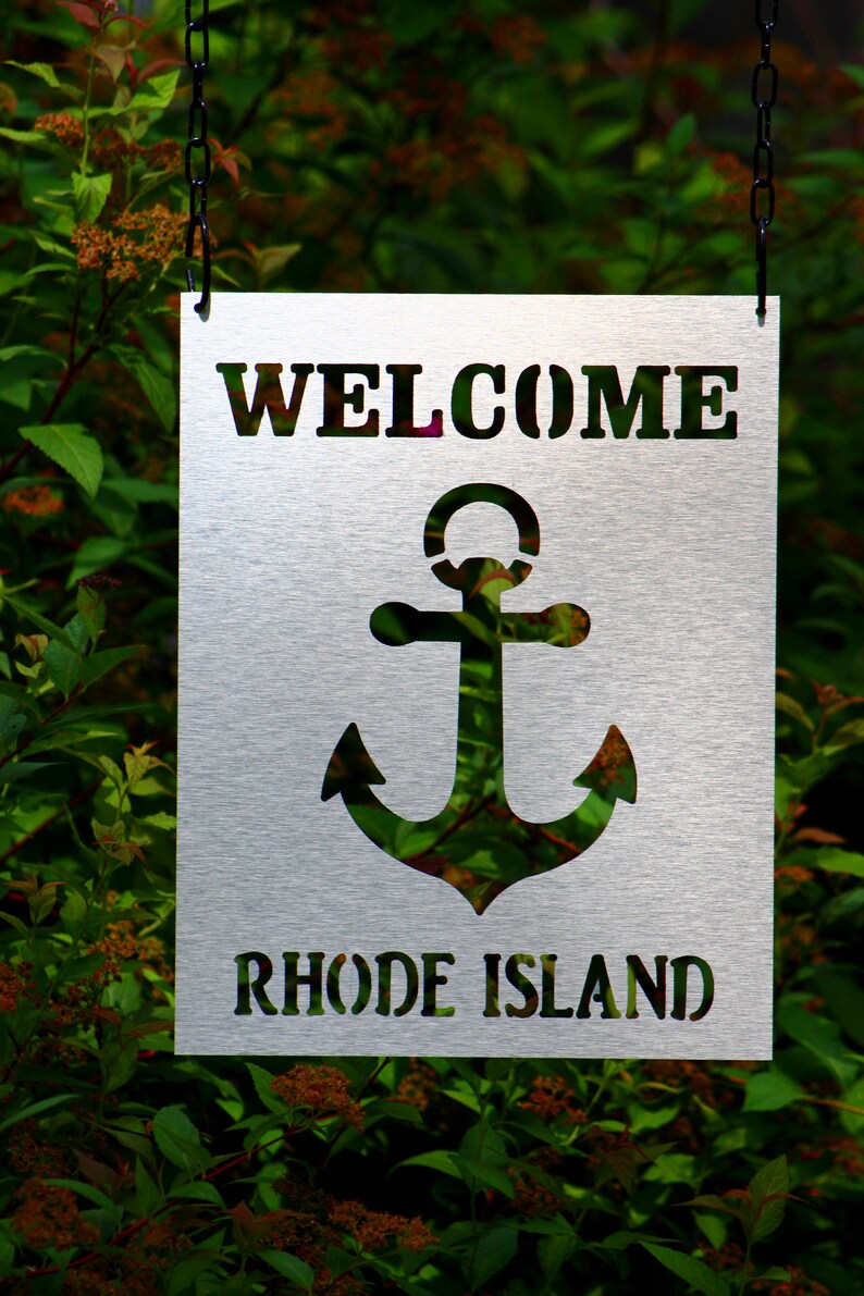 Rhode Island Anchor Sign Welcome RI Door Sign RI Anchor | Etsy