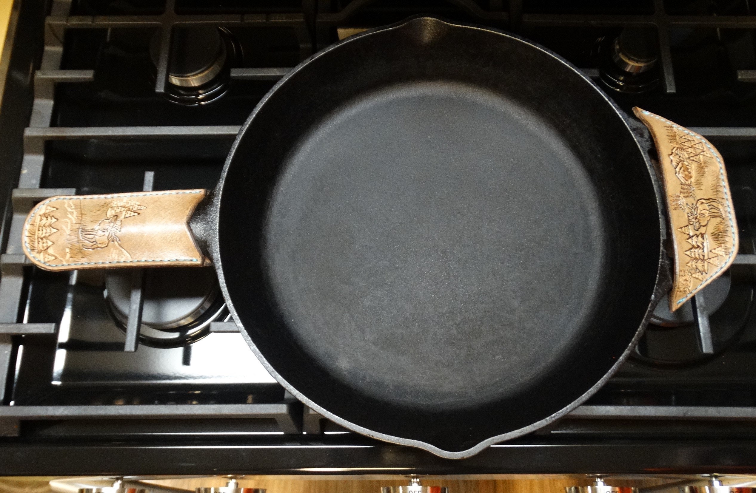 Elk Cast Iron Leather Pot Holders - Etsy