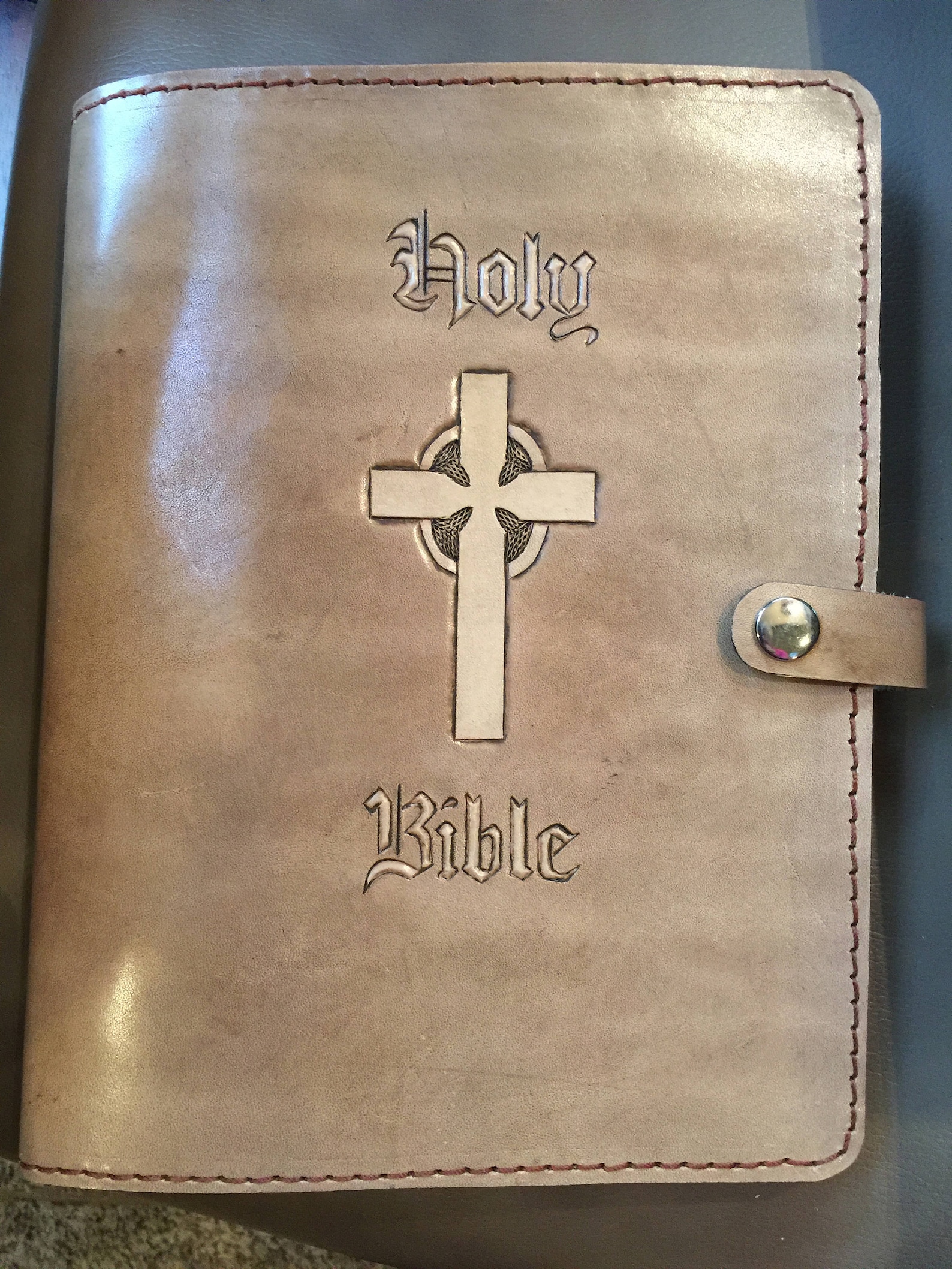 Hand Tooled Leather Bible Scriptures Cover With Antiqued - Etsy