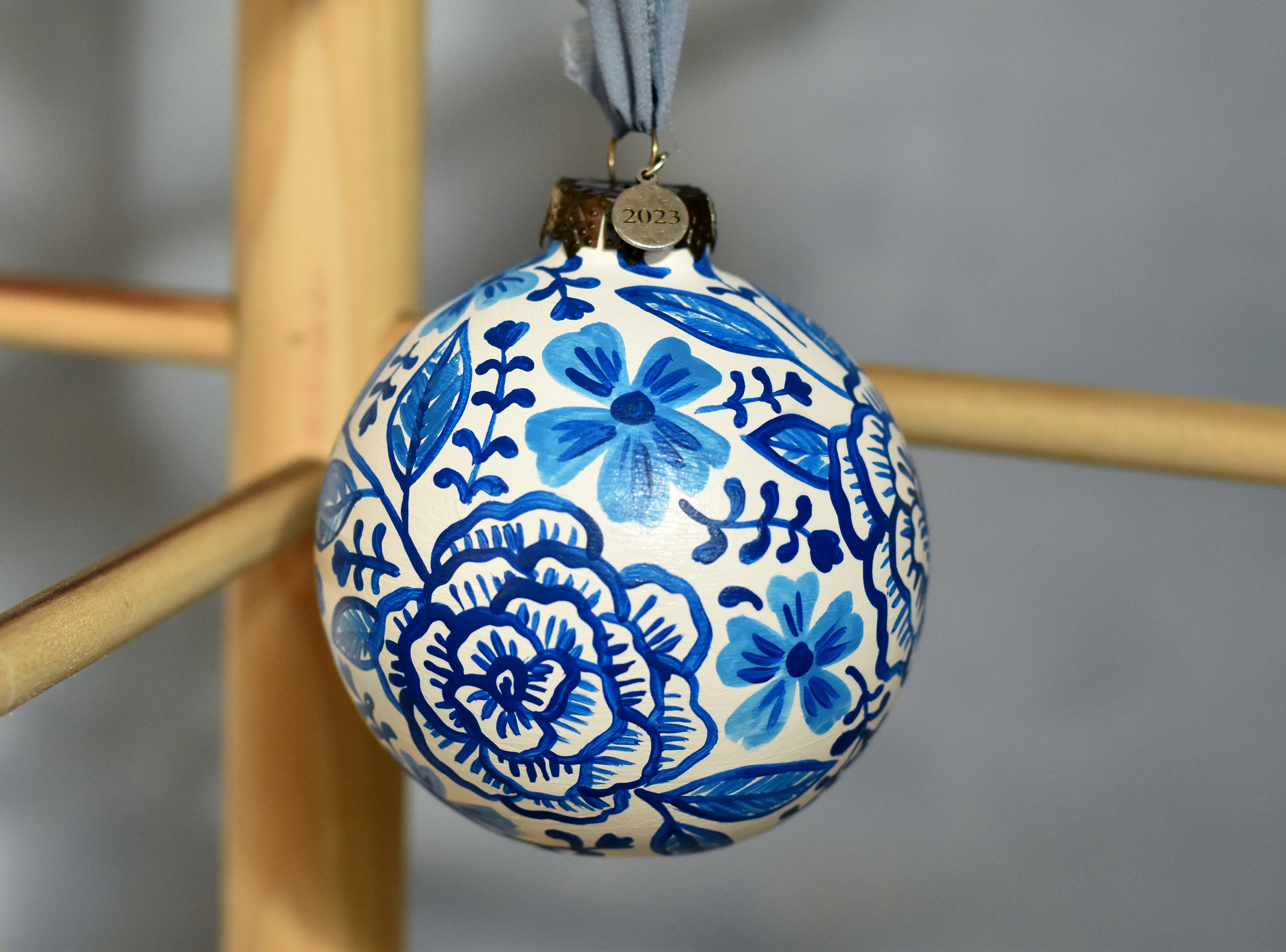 Blue & White Delft Hand Painted Ceramic Christmas Ornament/ Bauble - Etsy