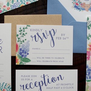 Texas Wildflowers Crest Watercolor Painted Wedding Invitation Suite ...