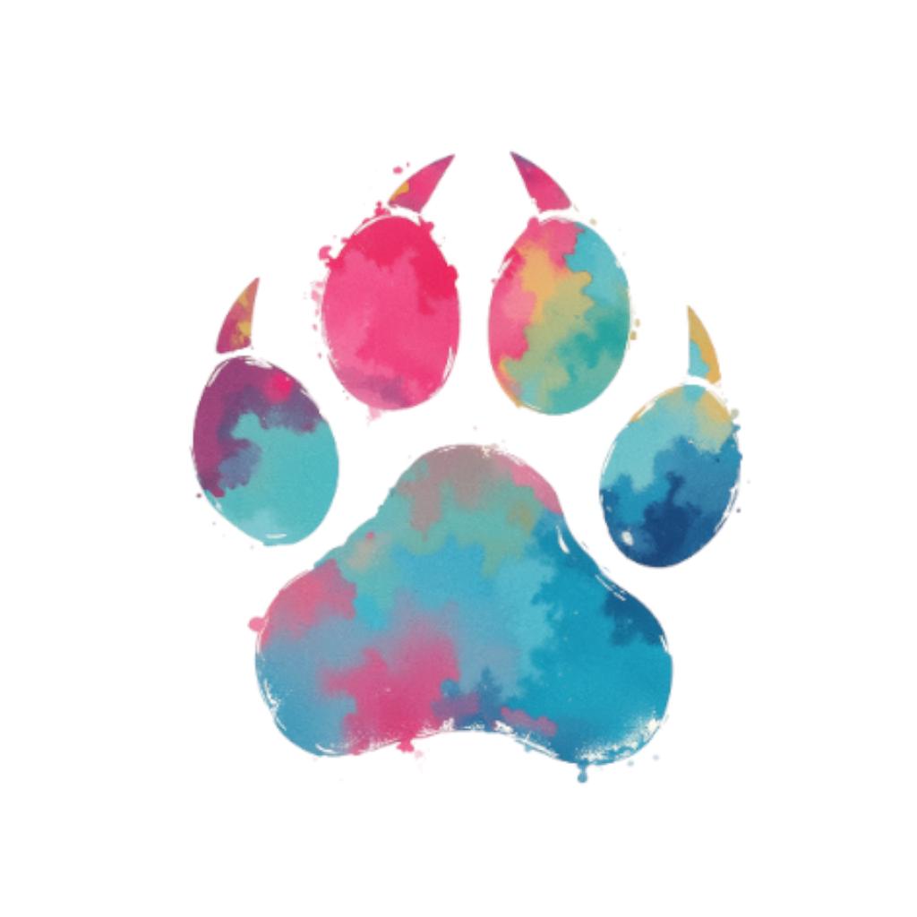 5 Dog Paw Colorful Prints Transparent PNG, Dog Paw PNG, Animal Paw PNG ...