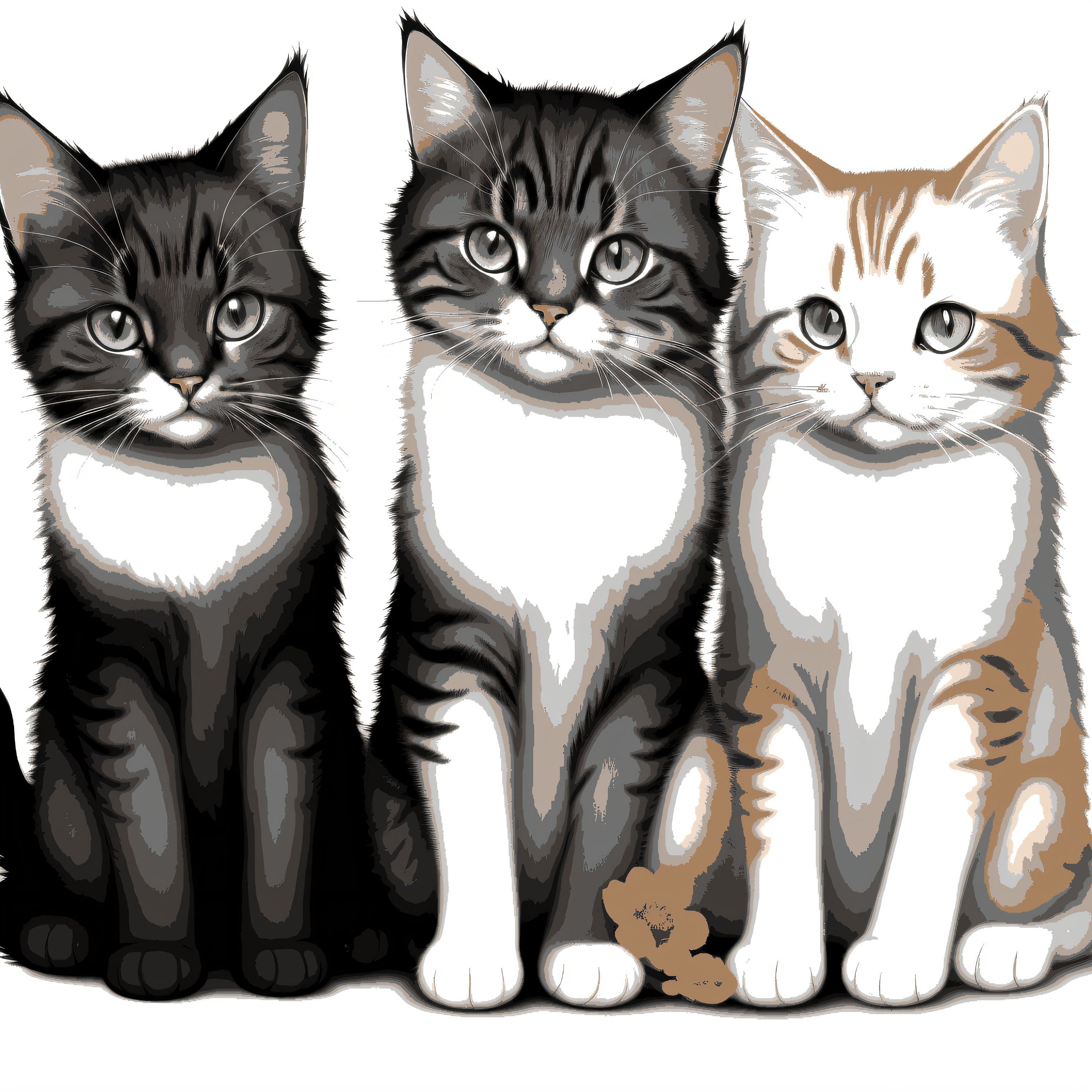 5 Cute Cats Clipart Kitten Clipart Jpgs Cat Clipart Pet - Etsy