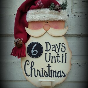 K258 Santa Countdown Chalkboard, Wreath or Doorhanger - Etsy
