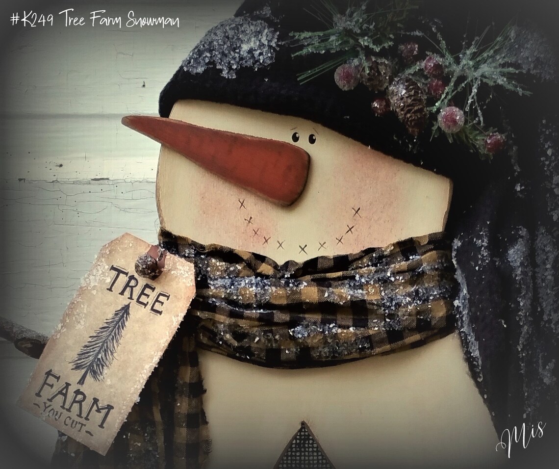 Wood Snowman Paint Template Pattern #K249 Tree Farm Snowman - Etsy