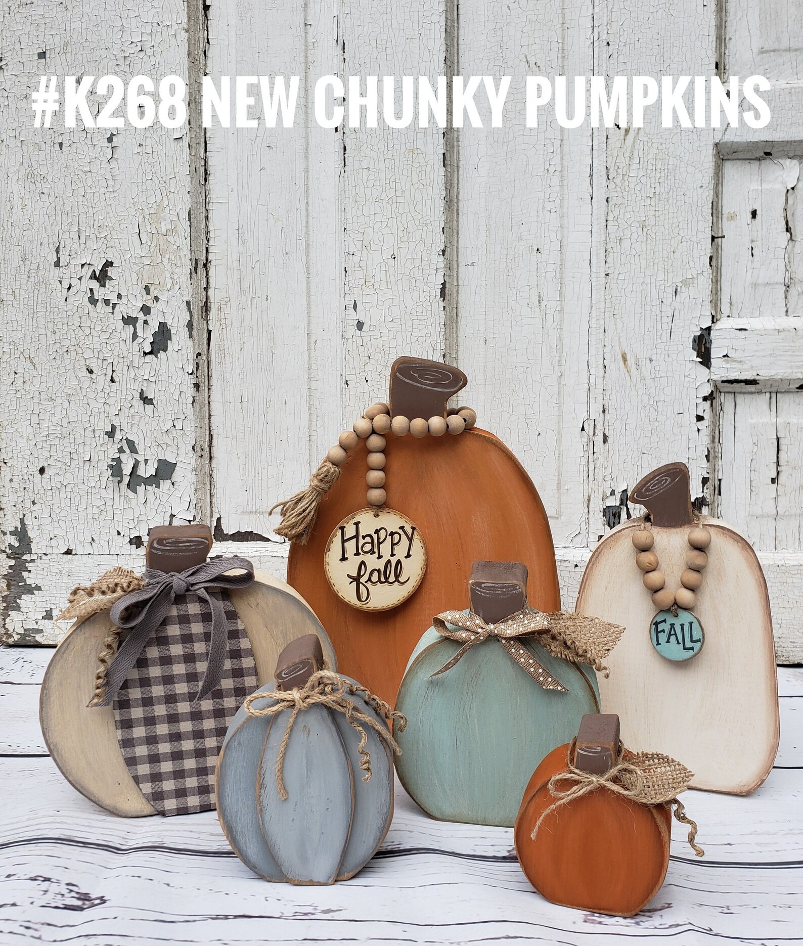 K268 Chunky Wood Pumpkins Fall Craft Template Pattern PDF and SVG ...