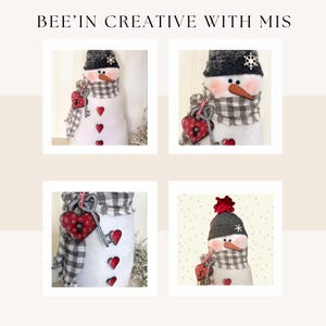 Winter Valentine Snowman Fabric Craft SEWING PATTERN Digital Download ...