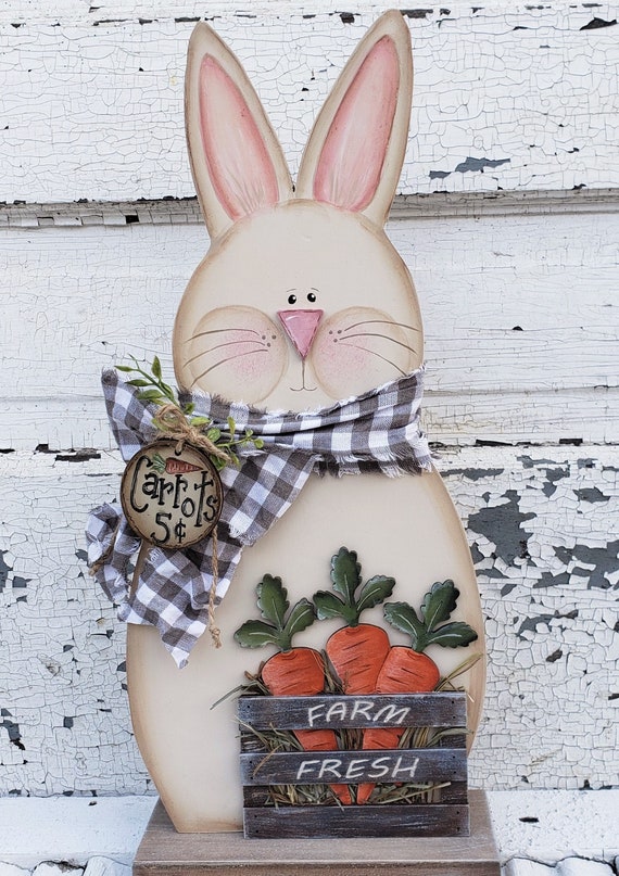 Spring Bunny With Carrots DIY Wood Craft Pattern K294 - Etsy