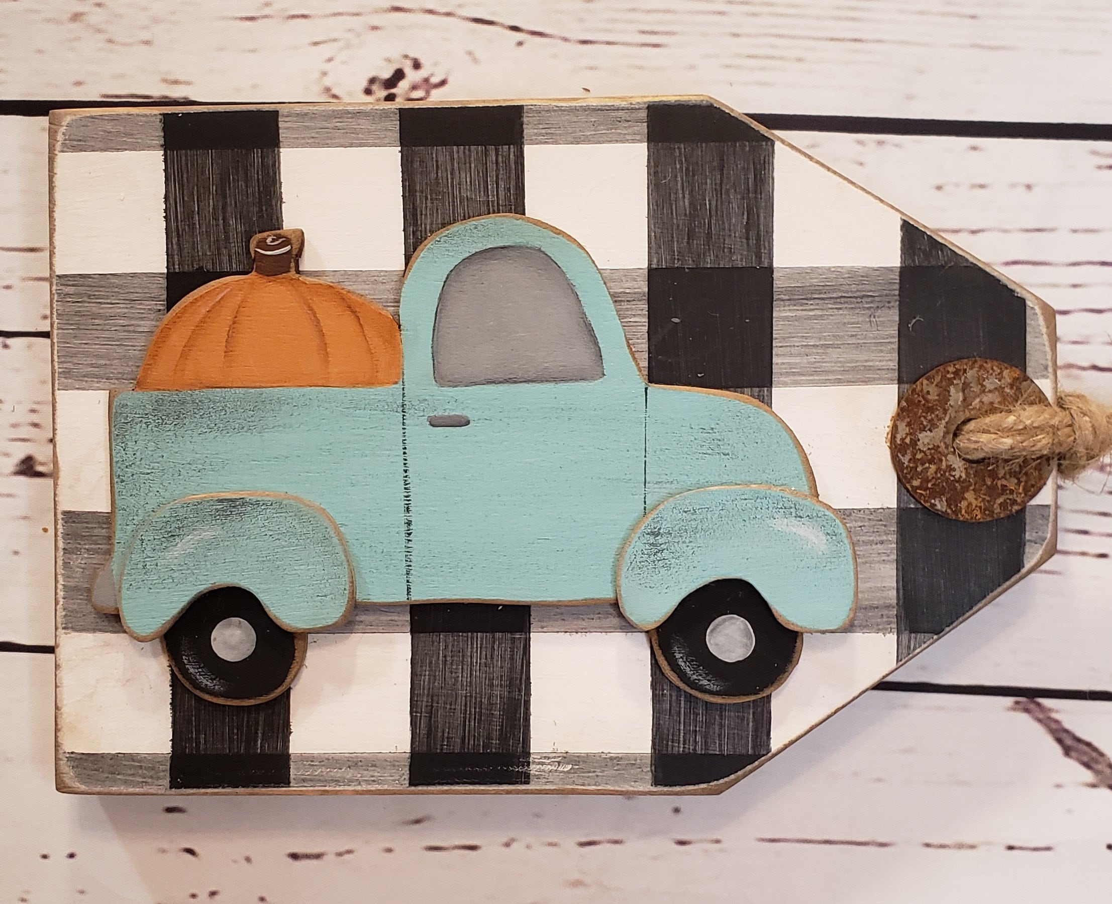 K272 Fall Wood Tag Craft Pumpkin Truck Pattern - Etsy