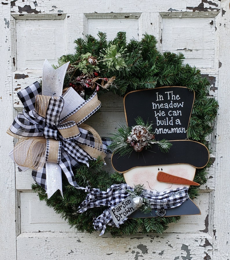 Buffalo Check Snowman Christmas Wood Craft Pattern Parson - Etsy UK