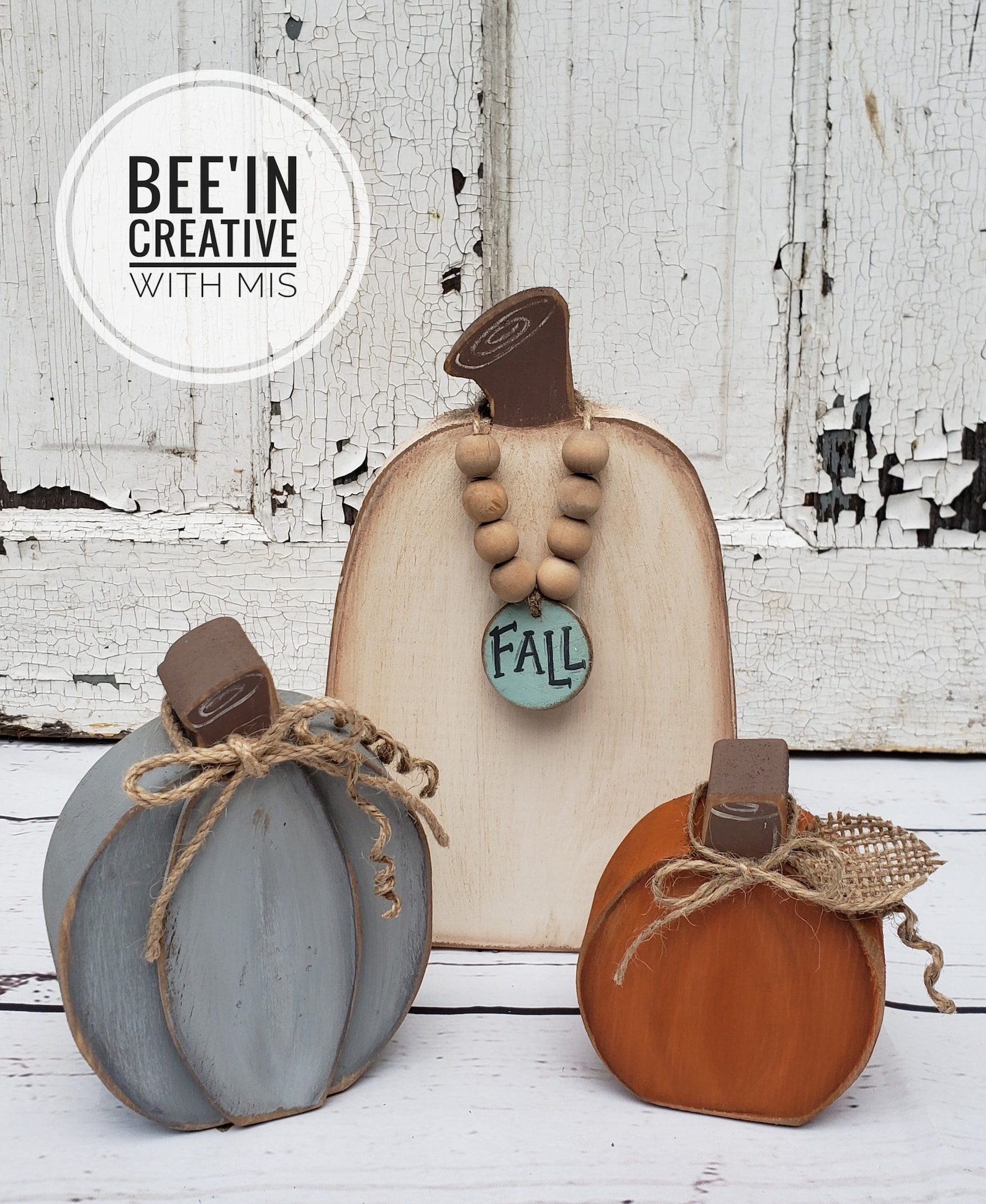 K268 Chunky Wood Pumpkins Fall Craft Template Pattern PDF and SVG ...