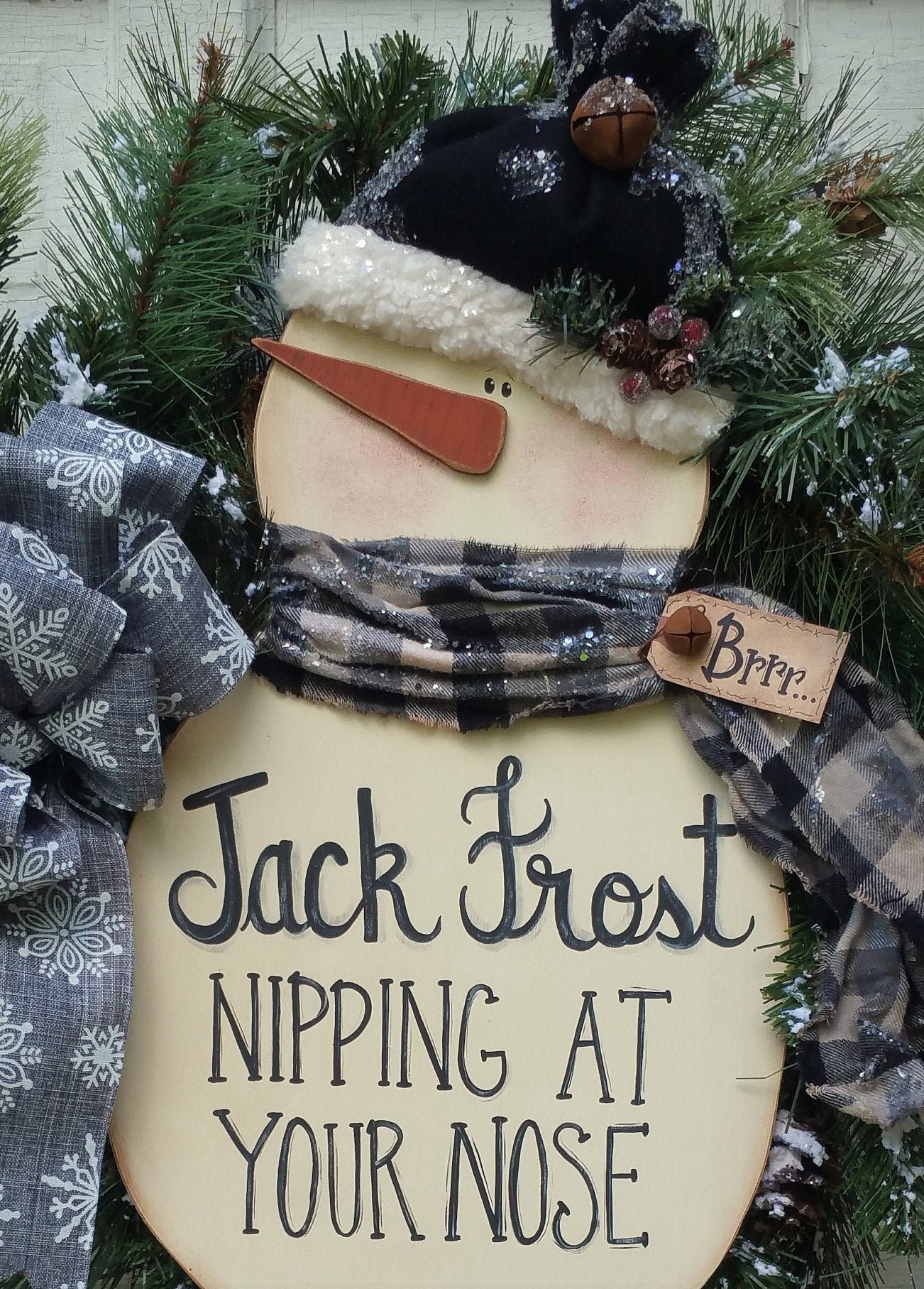 K259 Snowman Christmas Countdown Chalk Board or Door Hanger or Wreath ...