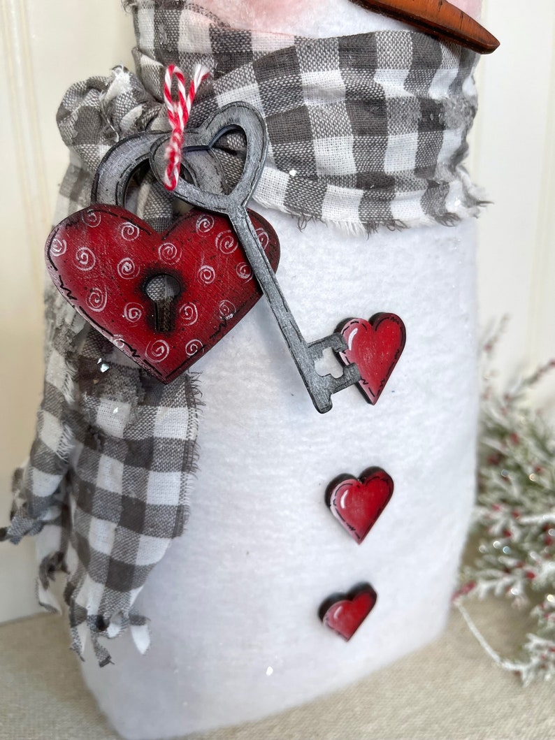 Winter Valentine Snowman Fabric Craft SEWING PATTERN Digital Download ...
