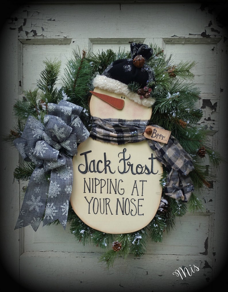 K259 Snowman Christmas Countdown Chalk Board or Door Hanger or Wreath ...